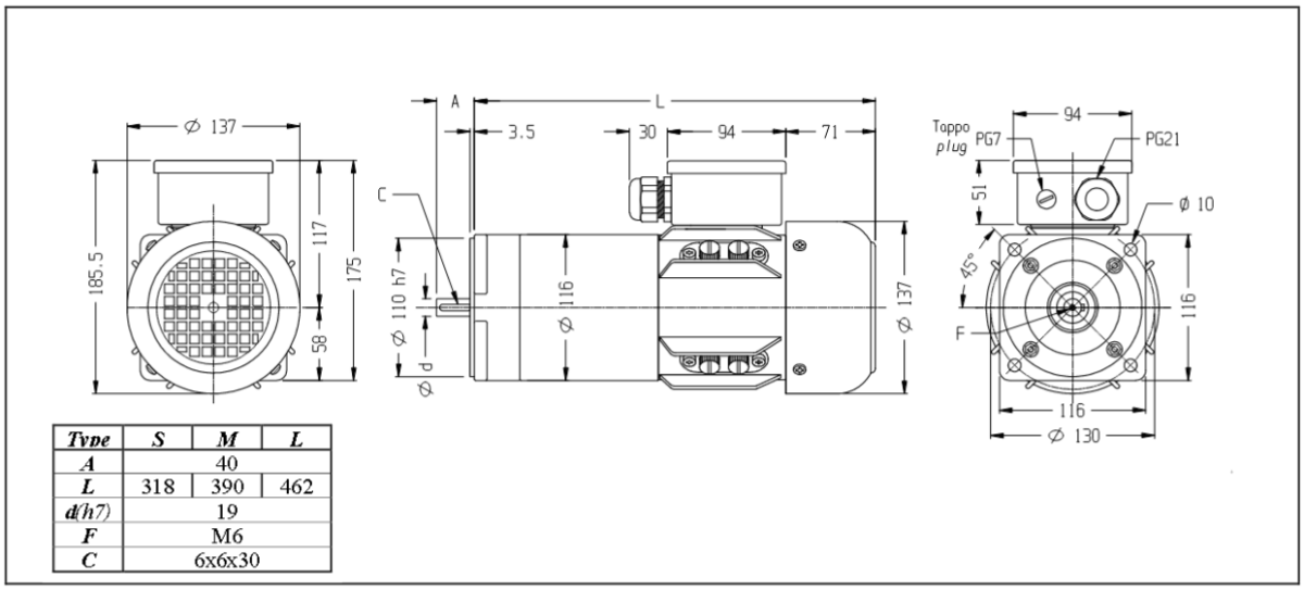 PENTA 7LA DC-MOTOR 1500/1100 W